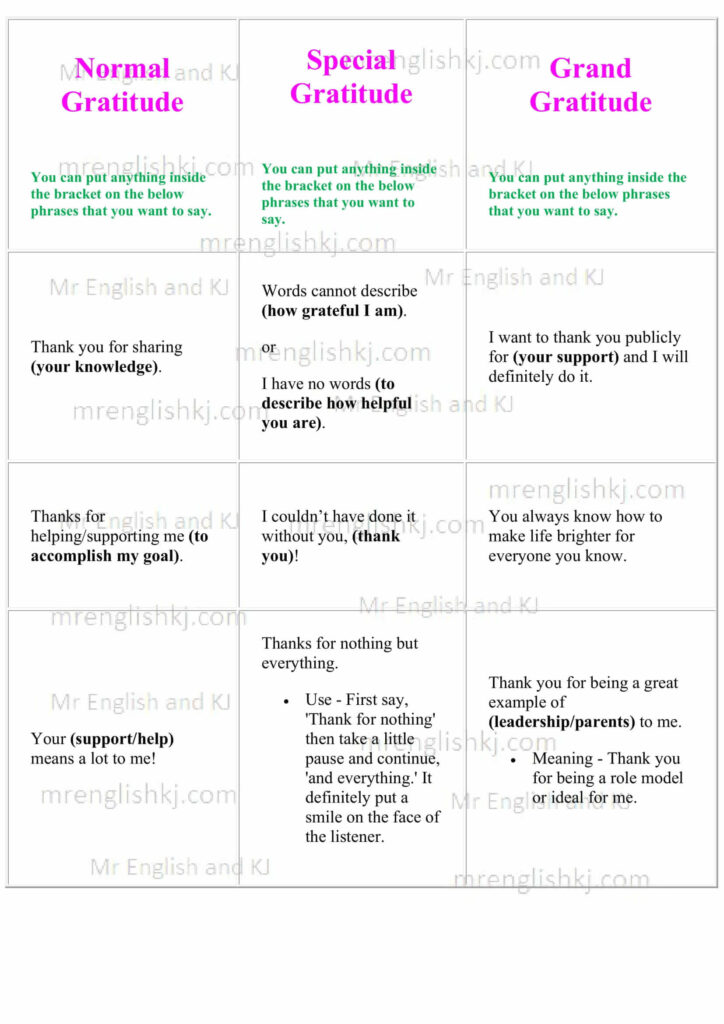 Ways To Say ‘Thank You’ - Mr English and KJ