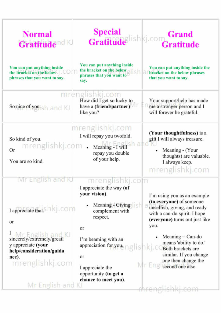 Ways To Say ‘Thank You’ - Mr English - KJ